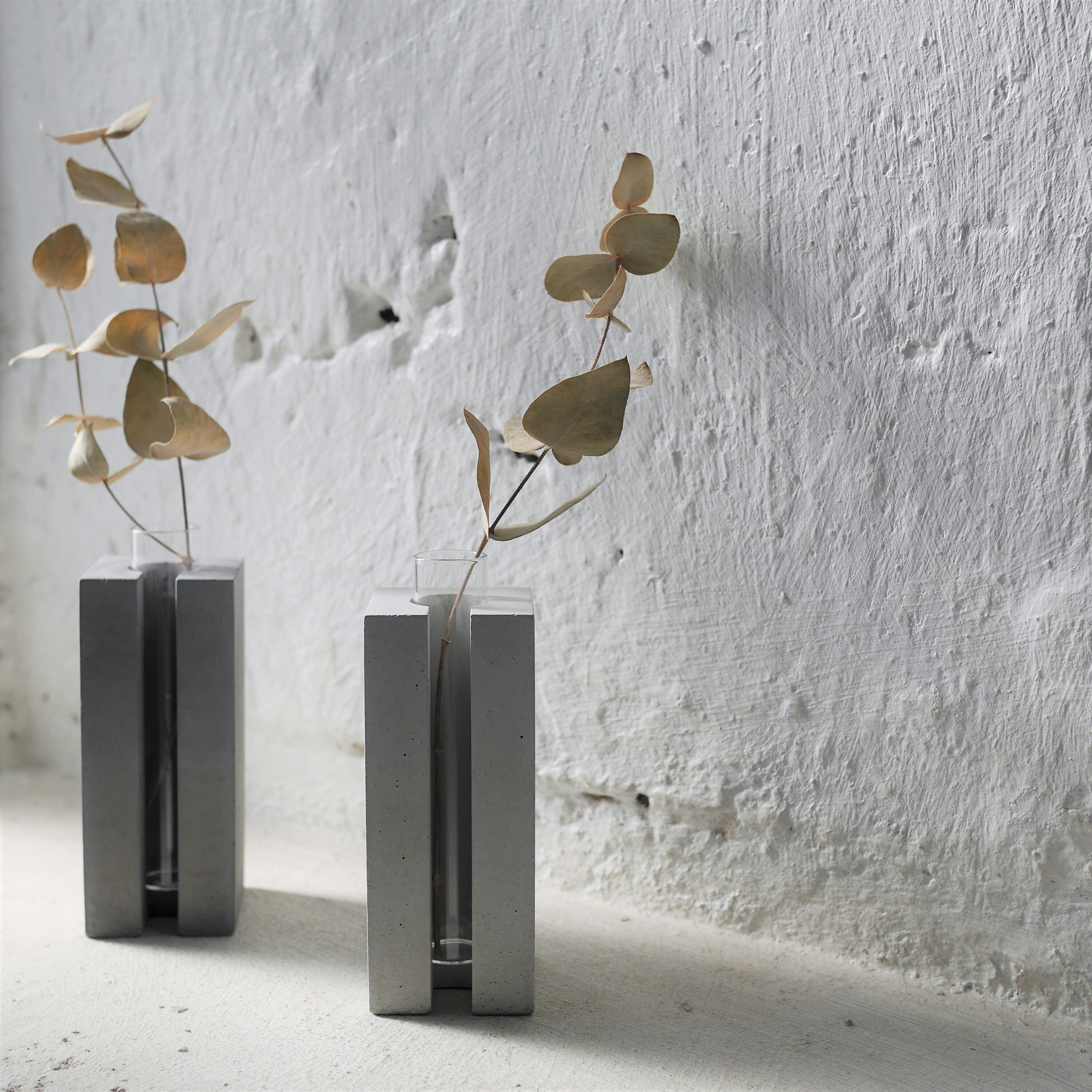 Concrete Vase Square With Slot and Test Tube - Etsy