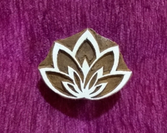 Lotus Hand Carved Wood Printing Block Indian Wood Stamp | Etsy