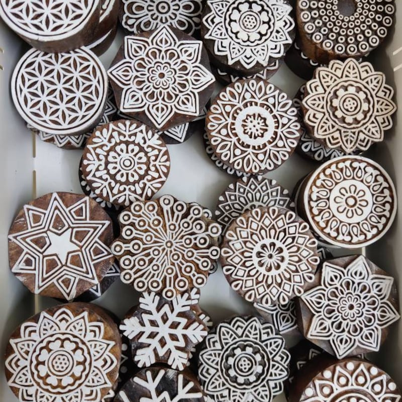 Wood Block Stamps Mandala - Etsy