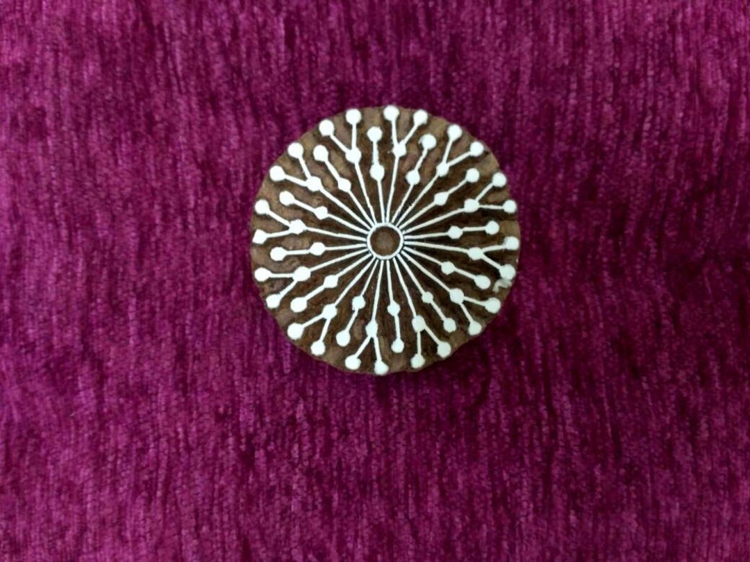 Floral Indian Textile Block, Pottery Stamp, Wood Carved Printing Block ...