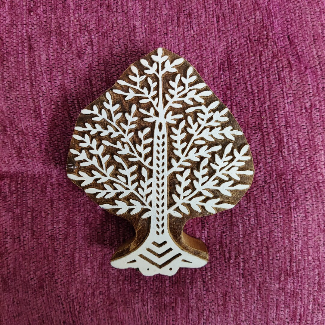 Tree Wood Stamp, Pottery Stamps, Textile Stamps, Wood Carved Printing ...