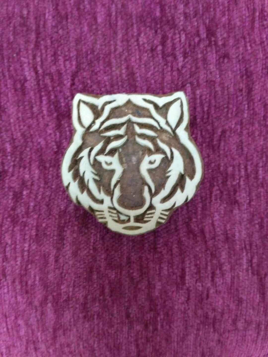 Tiger Hand Carved Wood Printing Block Pottery Stamp Textile Printing ...