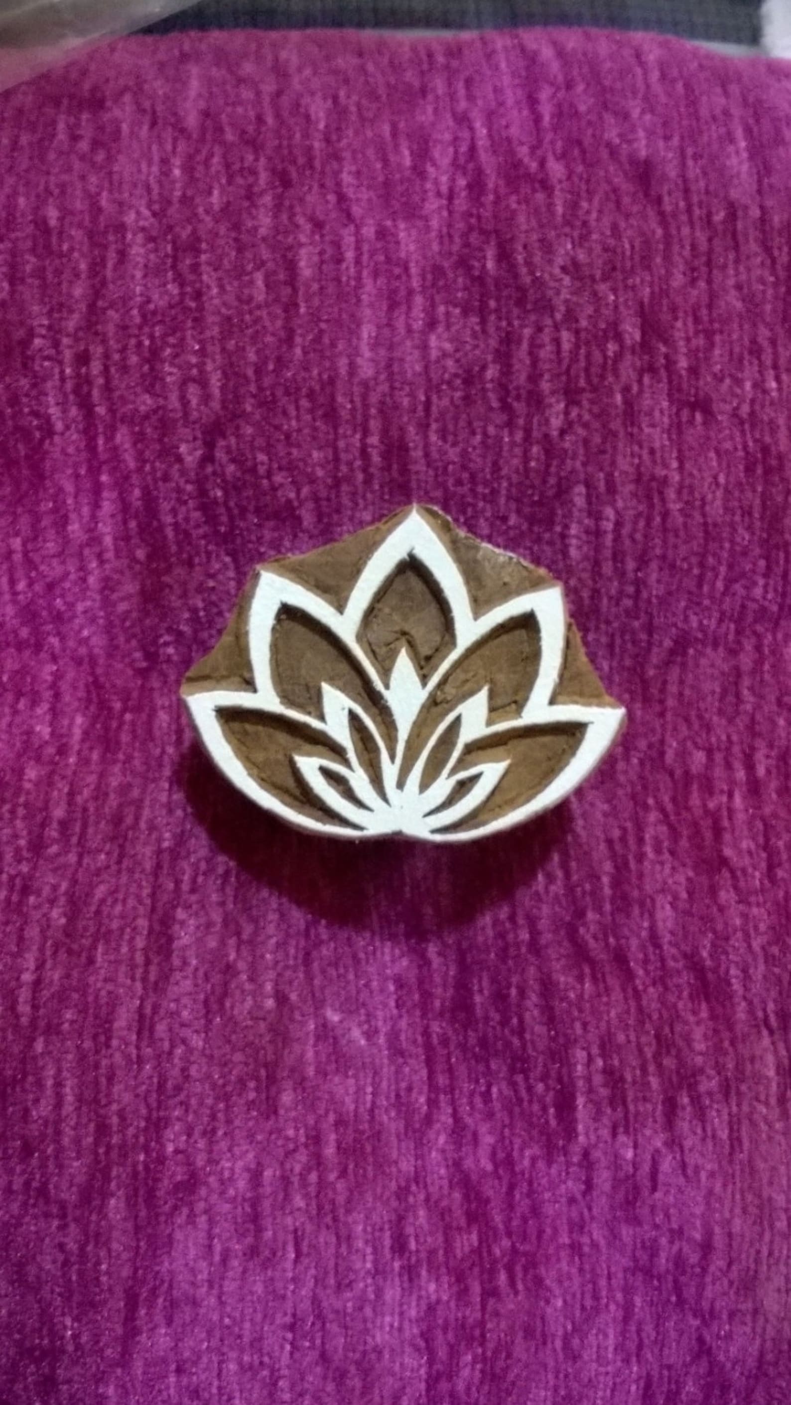 Lotus Hand Carved Wood Printing Block Indian Wood Stamp | Etsy