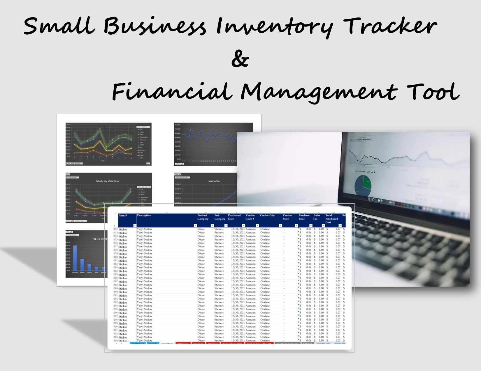 Small Business Inventory Tracker & Financial Managment Tool - Etsy