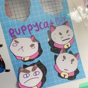 Dog Kitty Emotion Sticker Set Ovo - Fan Art, Aesthetic Bee Dog Kitty ...