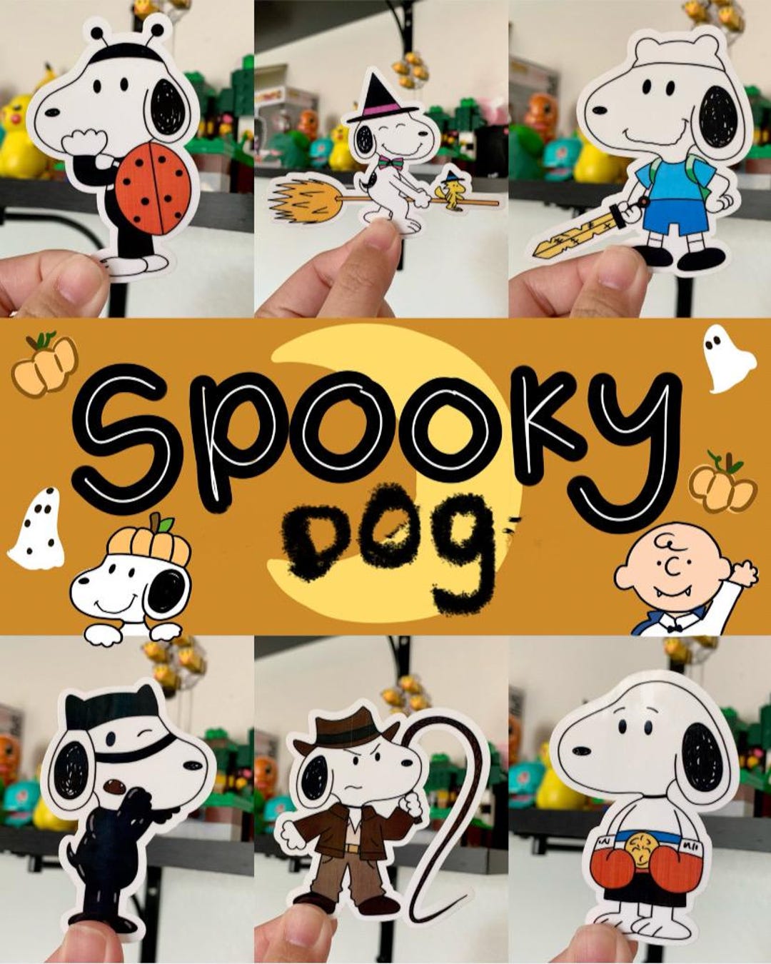 Spooky Halloween Dog Cute Sticker Fan Art, Decal, Vinyl Sticker, for ...