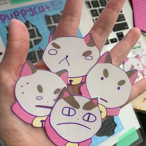 Dog Kitty Emotion Sticker Set Ovo - Fan Art, Aesthetic Bee Dog Kitty ...