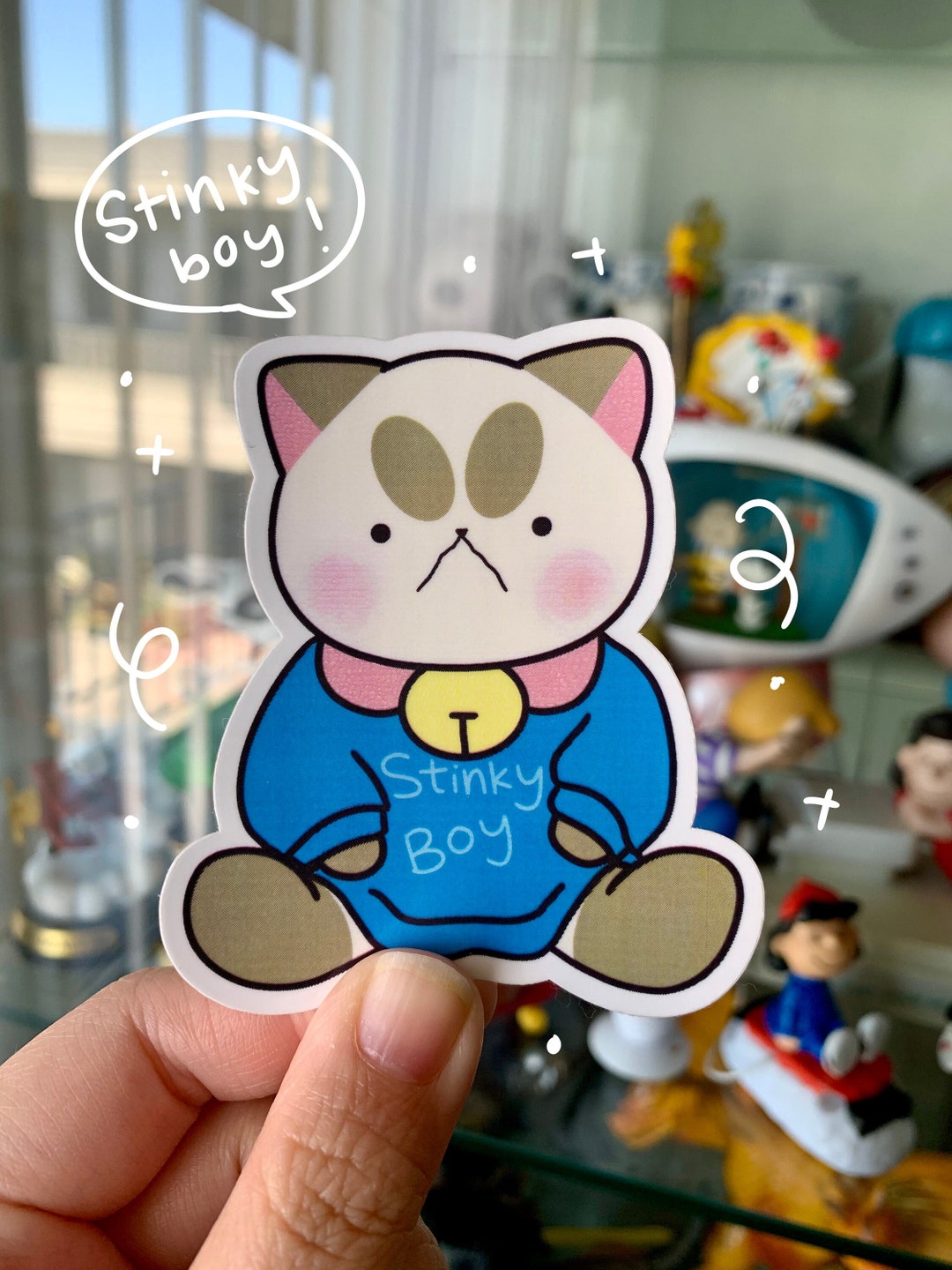 Stinky Boy Dog Kitty Sticker - Fan Art, Aesthetic Dog Kitty Bee ...