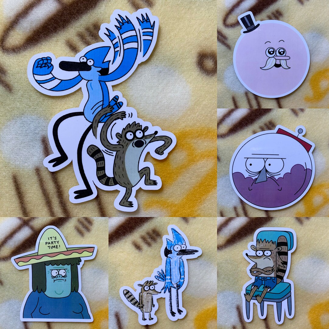 Regular Characters Cartoon -fan Art, Aesthetic Regular Cartoon Sticker ...