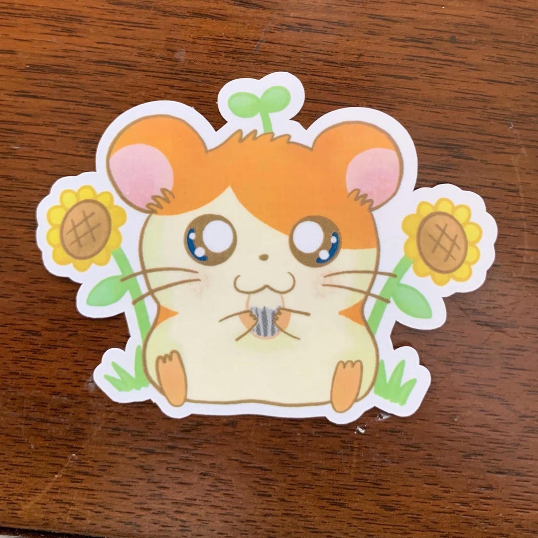 Hamster With Flowers - Fan Art, Aesthetic Hamster Stickers, Decals ...