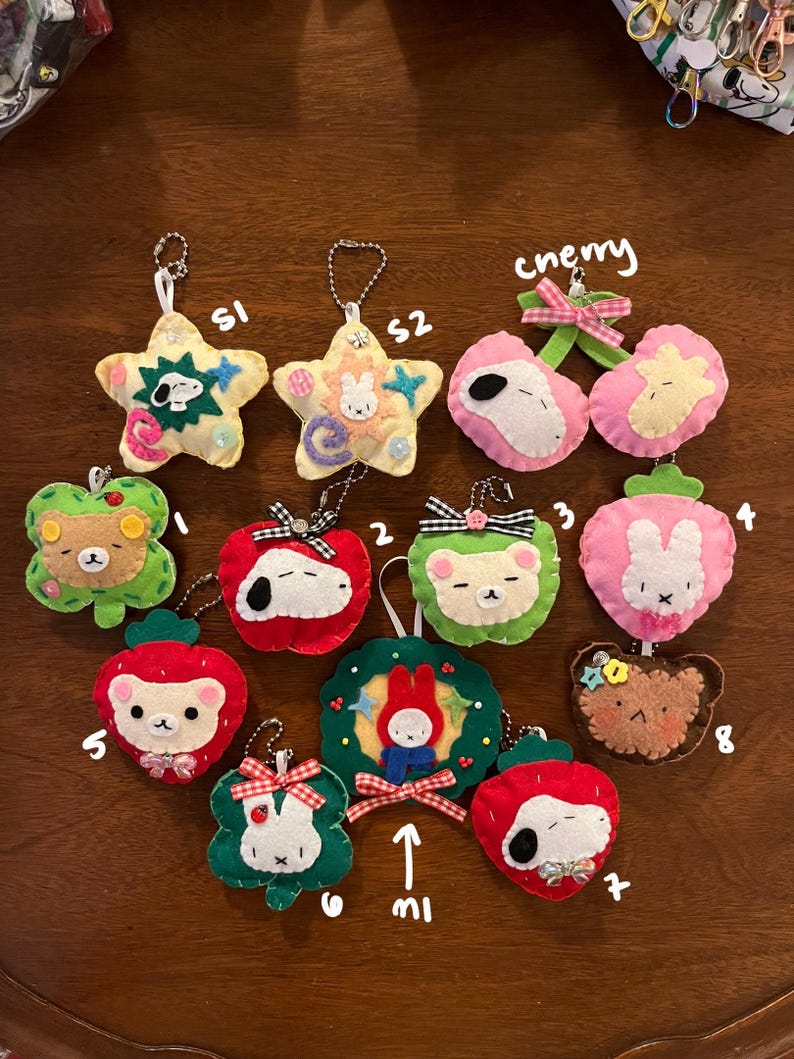 Felt Keychains Handmade L Keychain - Etsy