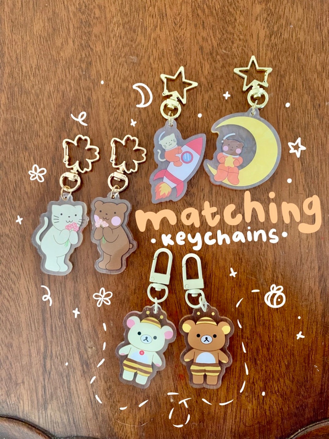 Matching Acrylic Keychain - Cute, Kawaii, Fanart, Accessories for Bags ...