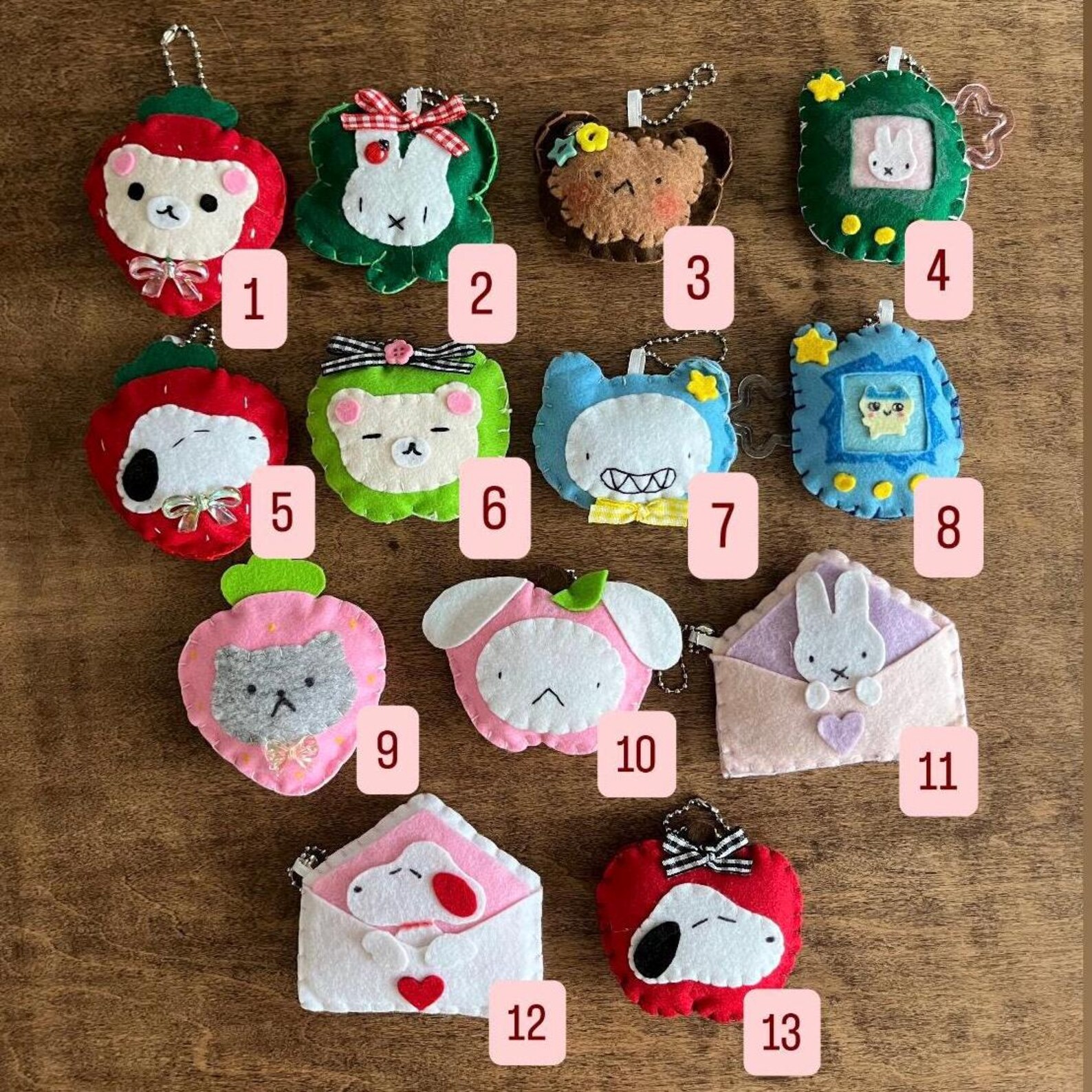 Felt Keychains Handmade L Keychain - Etsy