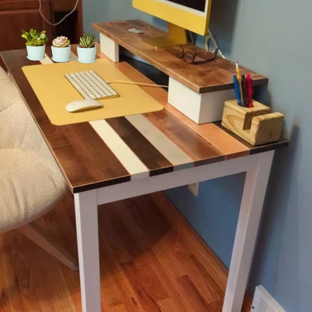 Monitor Stand Monitor Riser Dual Monitor Stand Solid Wood Custom Colors ...