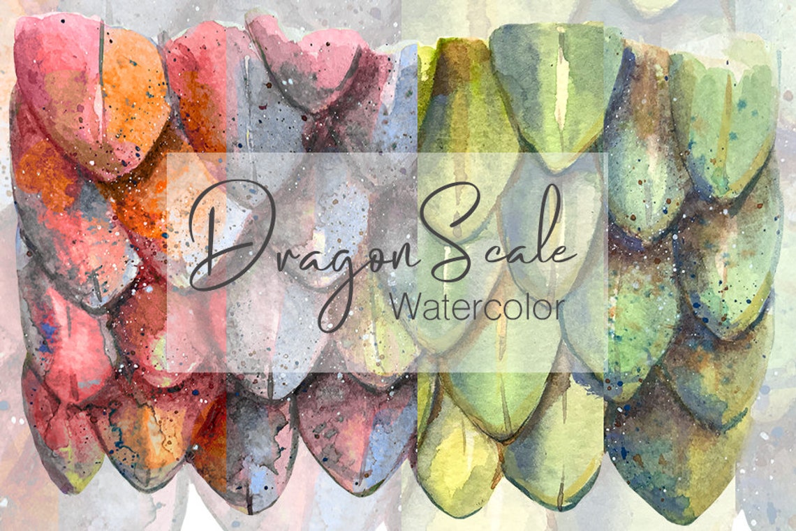 Watercolor Dragon Scale Clip Art - Etsy