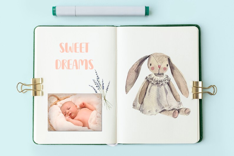 Watercolor Baby Girl Clip Art Set - Etsy