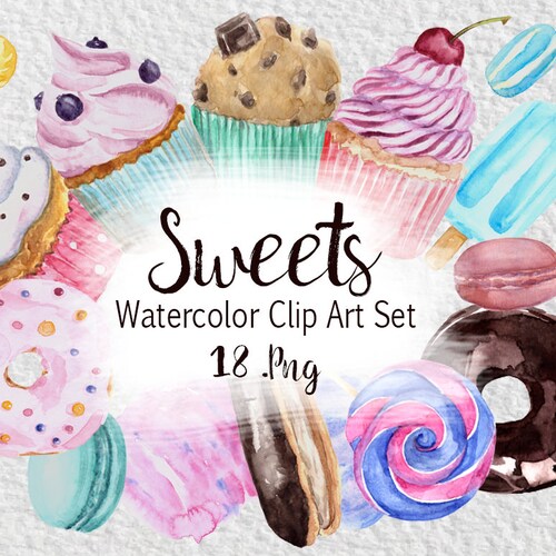 Cotton Candy Clip Art Carnival Clip Art Watercolor Clip | Etsy