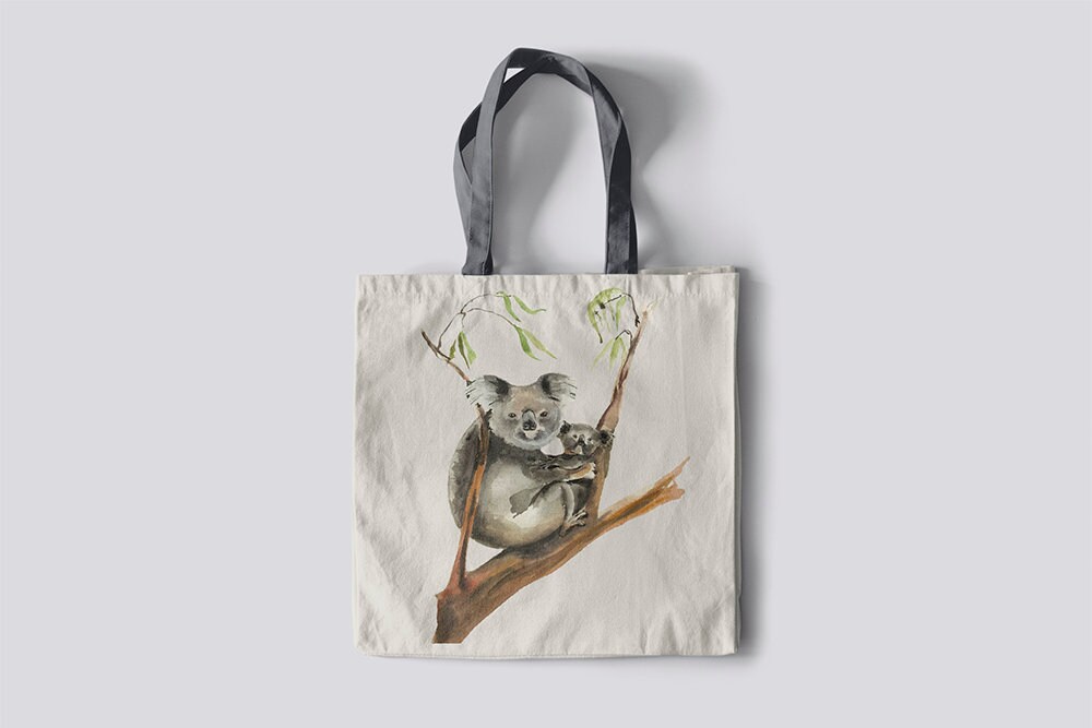 Mother and Baby Koalas Watercolor Print and Clip Art | Etsy