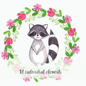 Woodland Friends Watercolor Clip Art Set - Etsy