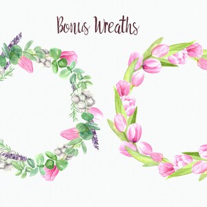 Watercolor Pink Tulips Clip Art Set - Etsy