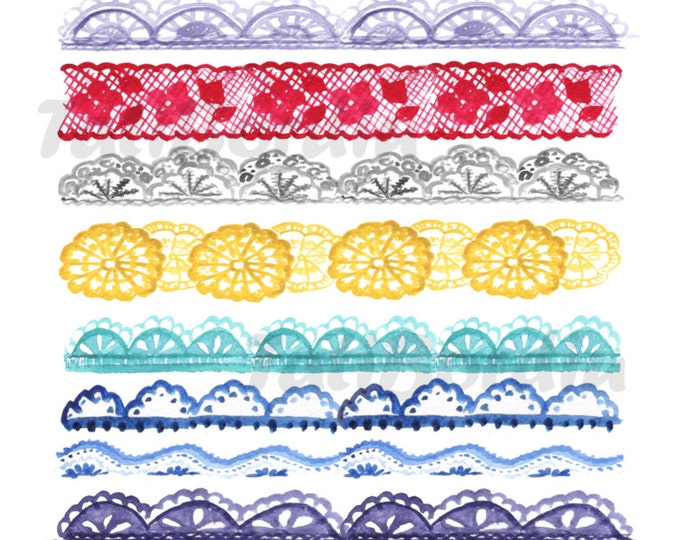 Lace Watercolor Borders Clip Art clipart - Etsy