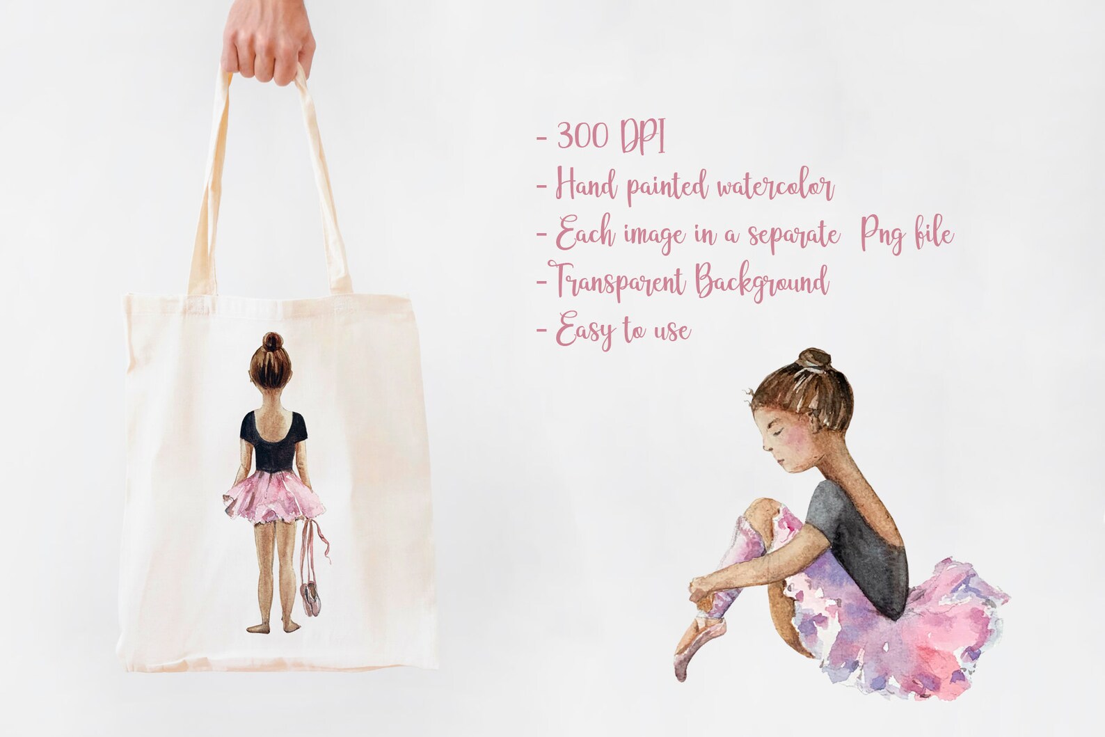 Watercolor Ballerinas Clip Art Set - Etsy