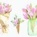 Watercolor Pink Tulips Clip Art Set - Etsy