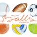 Watercolor Balls Clip Art Set - Etsy
