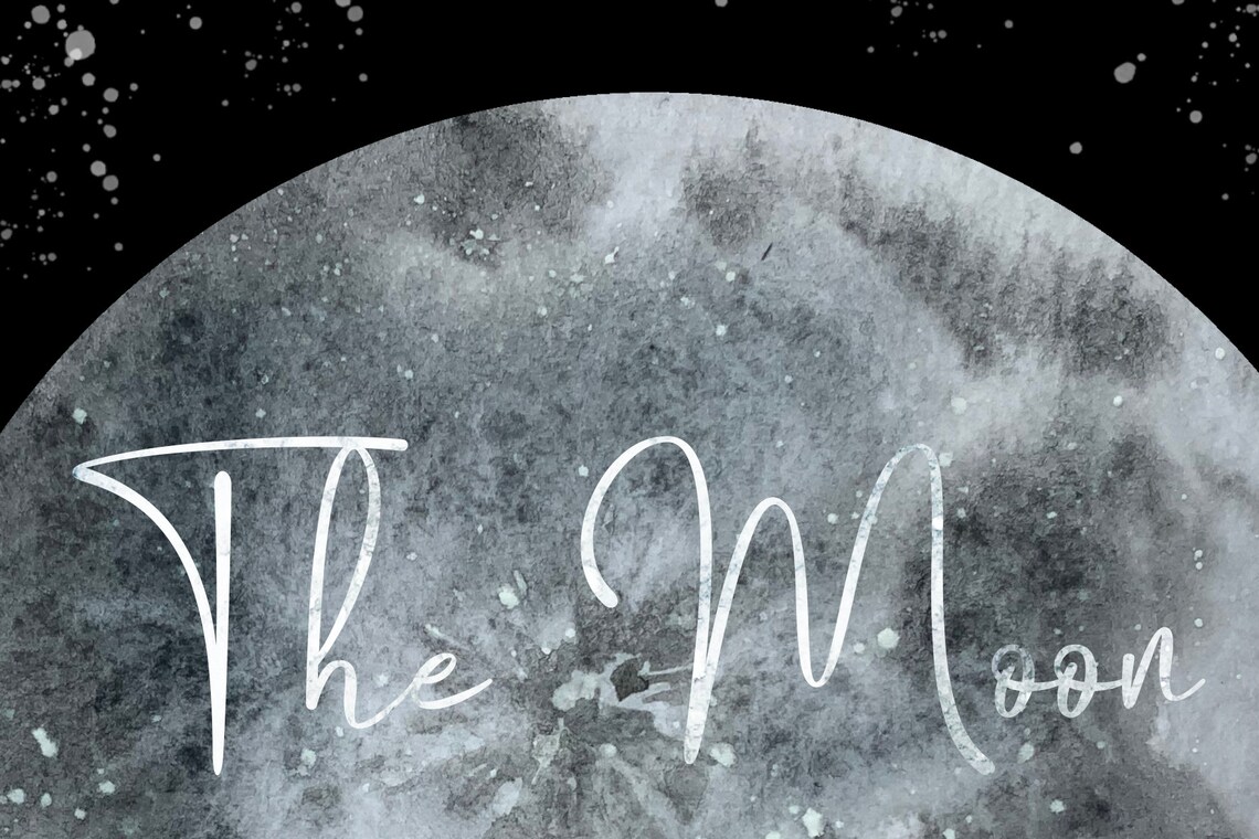 Watercolour Moon Phases Clip Art and Print | Etsy