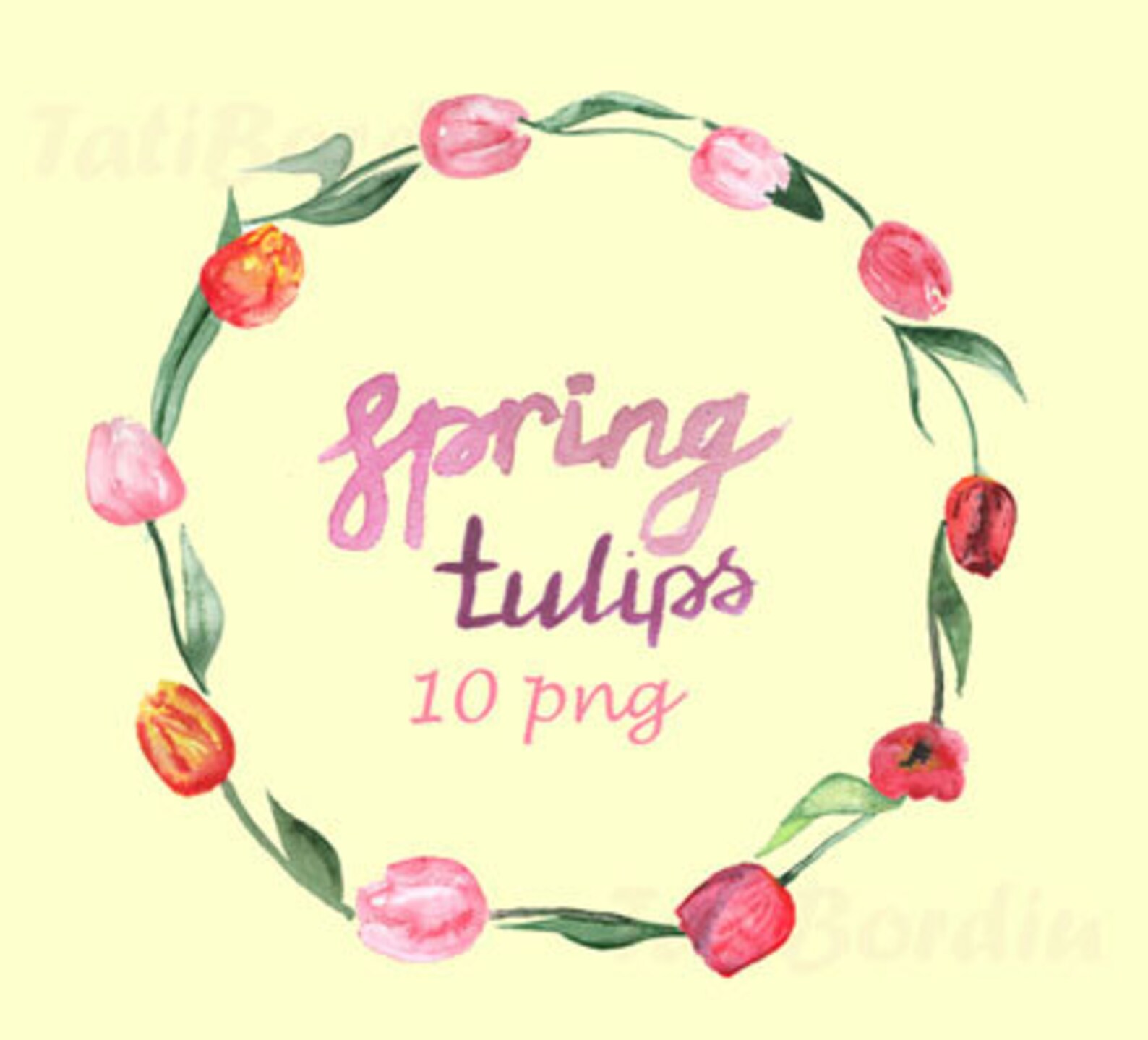 10 Watercolor Tulips Clip Art clipart - Etsy