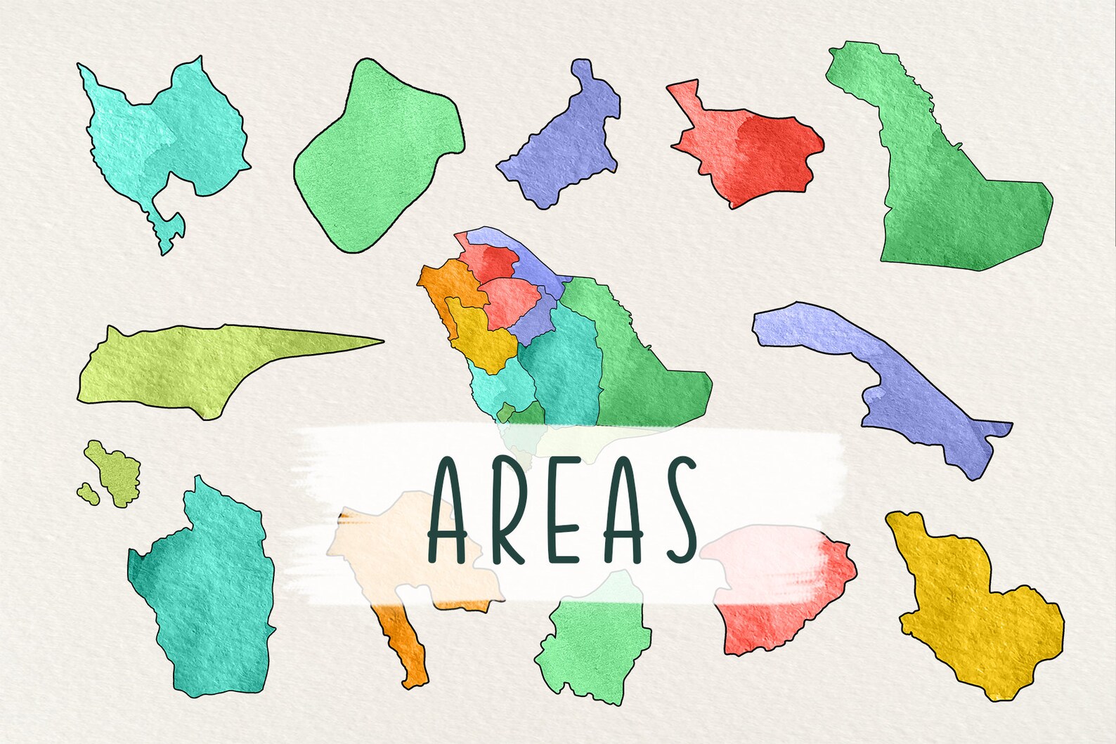 Watercolor Saudi Arabia Tourist Map - Etsy