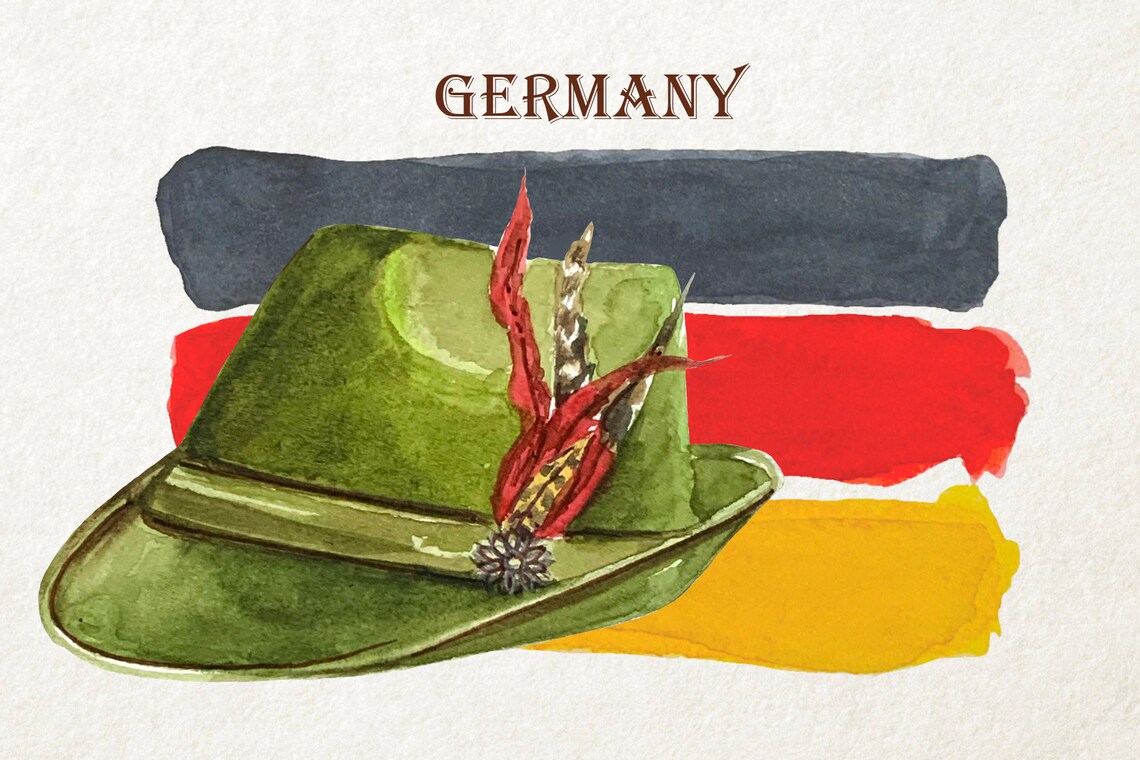 So German Watercolor Clip Art Set - Etsy