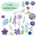27 Hand-painted Watercolor Purple Floral Clip Art - Etsy