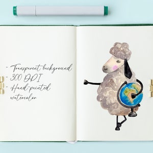 Watercolor Back to School Sheep - Etsy