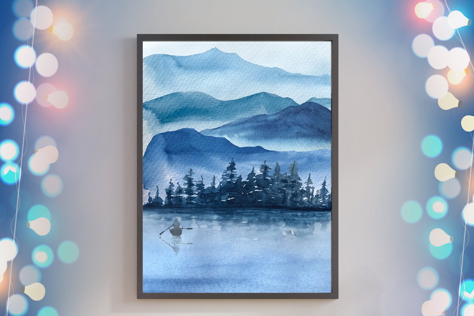 Blue Mountains Watercolor Clip Arts and Print - Etsy