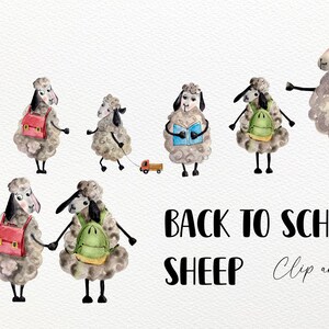 Watercolor Back to School Sheep - Etsy
