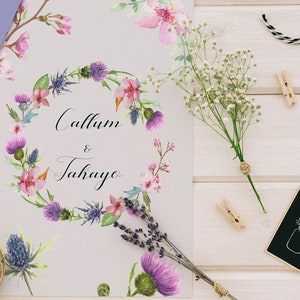 Watercolor Thistle and Cherry Clip Art Set - Etsy