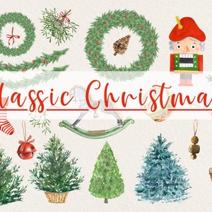 Classic Christmas Clip Art Set | Etsy