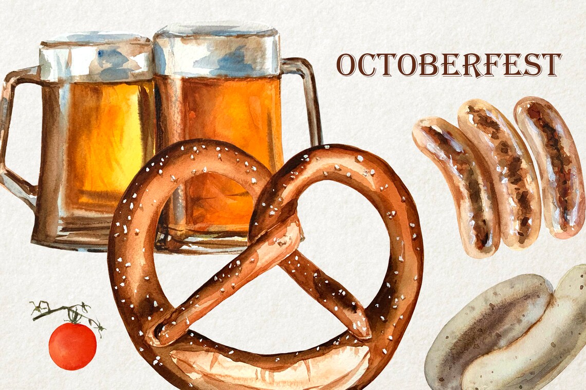 So German Watercolor Clip Art Set - Etsy