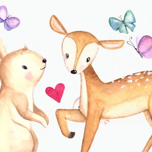 Woodland Friends Watercolor Clip Art Set | Etsy