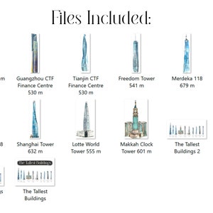 The Tallest Buildings Watercolor Set - Etsy