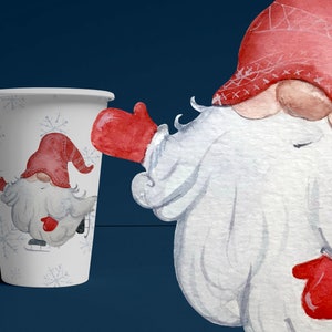 Gnomes in Winter Watercolor Clip Art - Etsy