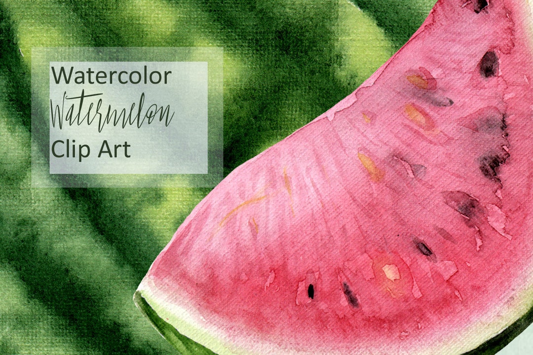 Watercolor Watermelon Clip Art - Etsy