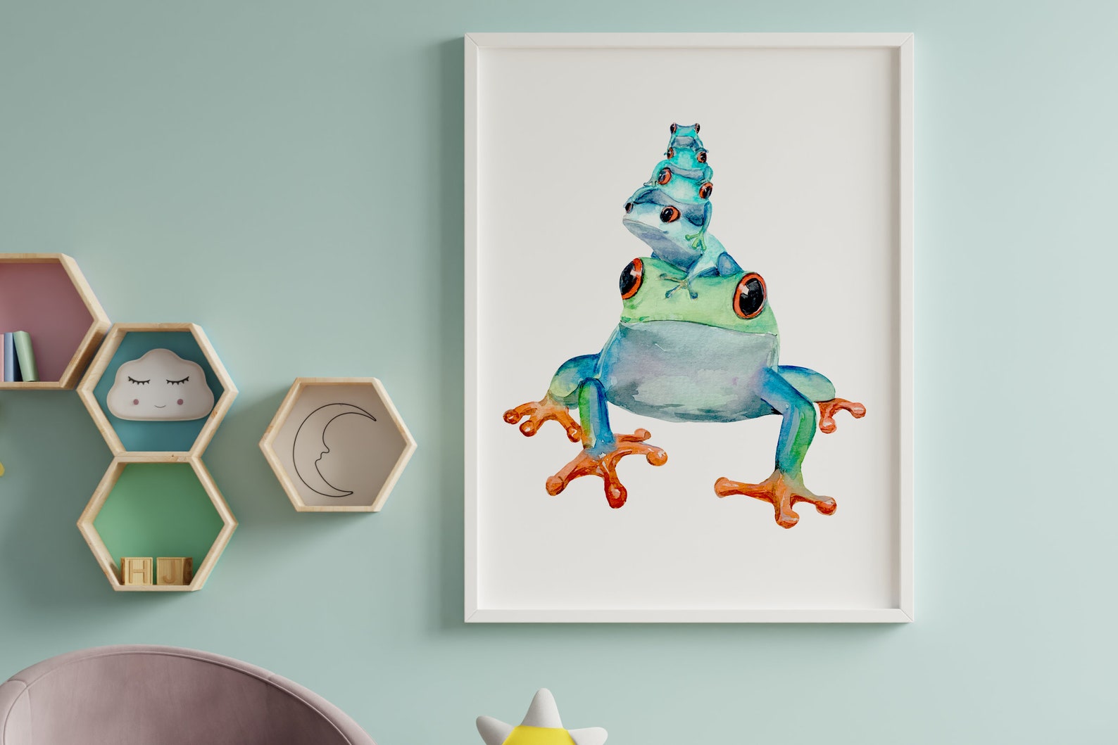 Watercolour Mother and Baby Frogs Clip Art and Print - Etsy