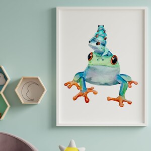 Watercolour Mother and Baby Frogs Clip Art and Print - Etsy