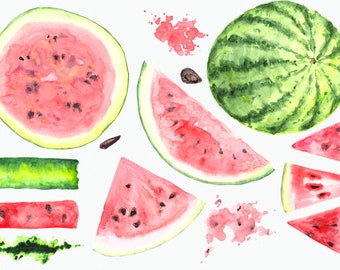 Watermelon Patch Kids Clip Art Set Cute Kids Watermelon Clip - Etsy