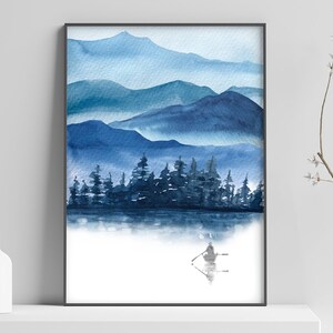 Blue Mountains Watercolor Clip Arts and Print - Etsy
