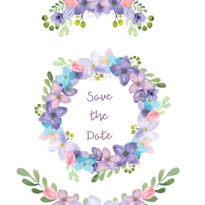 Watercolor Lilac Clip Art Clipart Digital Wreath - Etsy