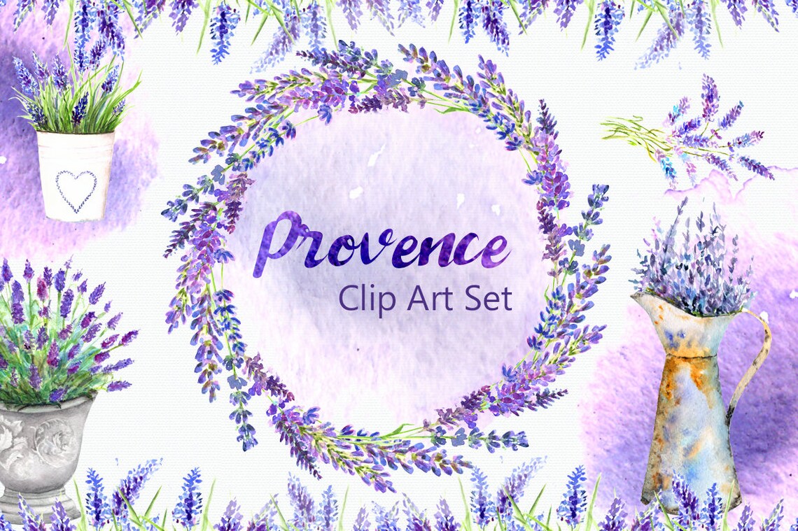 Watercolor Provence Clip Art Set - Etsy