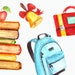 Watercolor Back to School Clip Art Set - Etsy